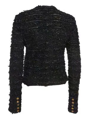 BALMAIN Bouclé Zip-up Tweed Jacket