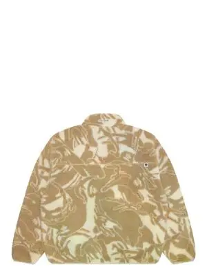 AAPE BY *A BATHING APE Moonface Camouflage Fleece Zip-up Cardigan - Neutrals