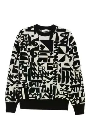 Zimmermann Logo-intarsia Knitted Sweater - Black