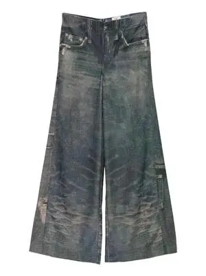 BYE Faded Corduroy Palazzo Pants - Blue