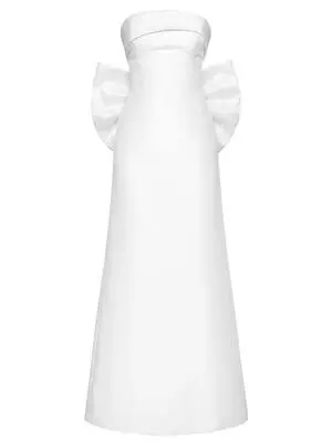 POST MERIDIEM Strapless Maxi Dress With Bow Detail