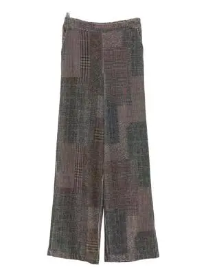 BYE Patchwork Check Wide Leg Trousers