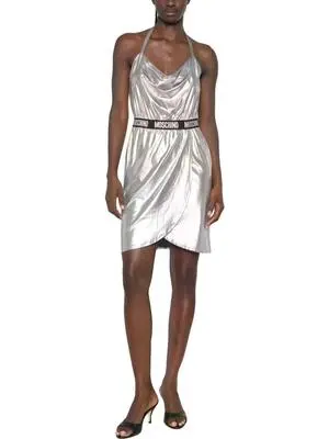 Moschino Waistband Wrap Skirt Dress - Silver