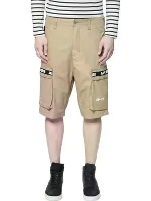 AAPE BY *A BATHING APE Logo-tape Cargo Shorts - Neutrals
