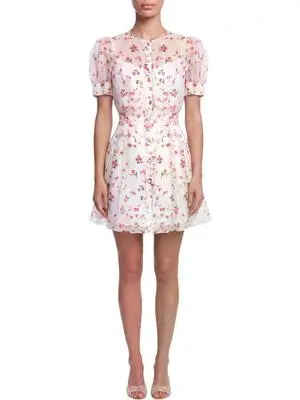POST MERIDIEM POST MERIDIEM Floral-Print Silk Mini Dress