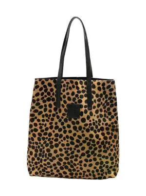 FORTE_FORTE Leopard-print Leather Tote Bag - Brown