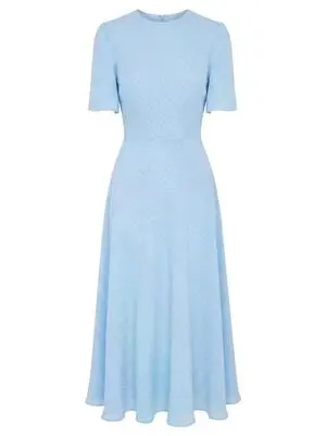 POST MERIDIEM POST MERIDIEM Rhinestone Embellished Chiffon Midi Dress