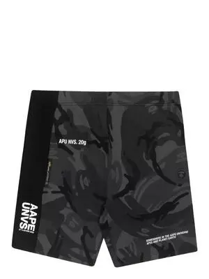 AAPE BY *A BATHING APE Camouflage Moonface Patch Shorts - Grey