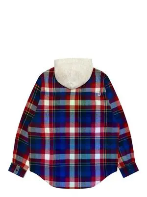 AAPE BY *A BATHING APE Check-pattern Hooded Shirt - Red