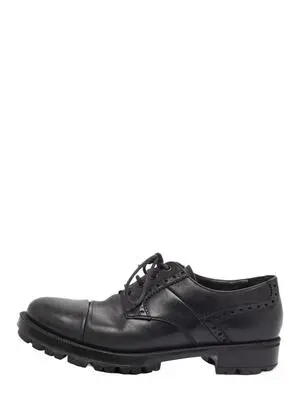Prada Round Toe Derby Shoes - Black