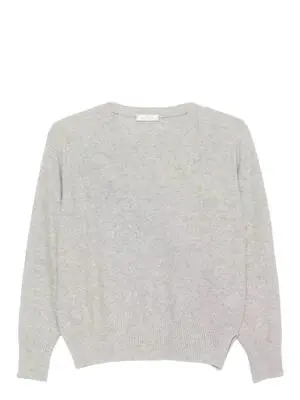PANICALE Sequin-embellished Side-slit Sweater - Grey