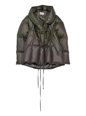 SYSTEM Quilted Hooded Puffer Jacket - Green