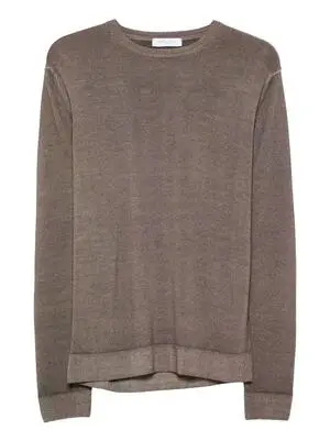 DANIELE FIESOLI Long Sleeve Crew Neck Sweater - Brown