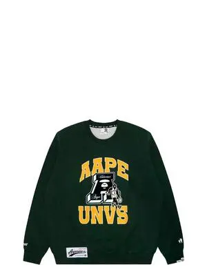 AAPE BY *A BATHING APE Moonface Graphic Print Sweatshirt - Green