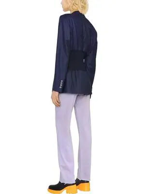 Stella McCartney Single-breasted Blazer With Elasticated Waist - Blue