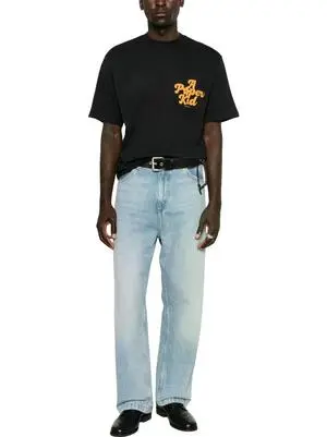 A PAPER KID Logo-print Short-sleeve T-shirt - Black