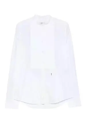 Fendi Long-sleeve Bib Front Band Collar Shirt - White
