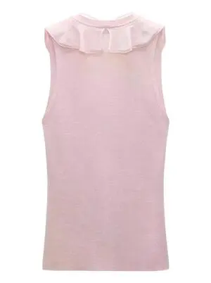 Dorothee Schumacher Sleeveless Ruffled Knit Top - Pink