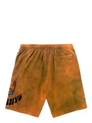 AAPE BY *A BATHING APE Embroidered Moonface Shorts - Orange