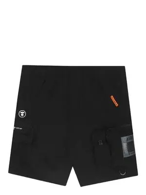 AAPE BY *A BATHING APE Moonface Detail Cargo Shorts - Black