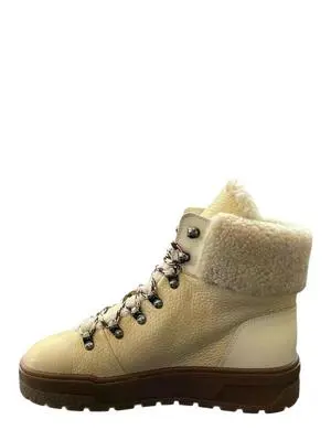 POLLINI Pollini Shearling-Trim Leather Ankle Boots