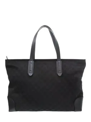 Gucci 2000-2015 Gg Canvas Web Tote Bag - Black