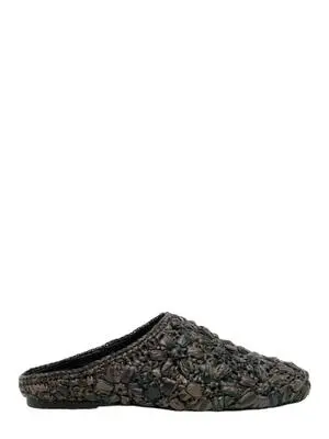COTEMP Woven Slip-on Mules - Brown