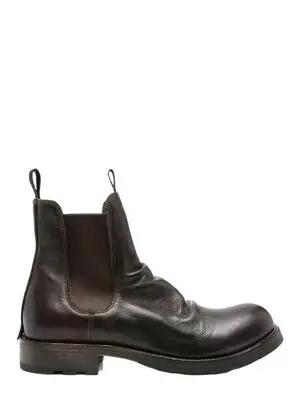 SHOTO Leather Chelsea Boots - Brown