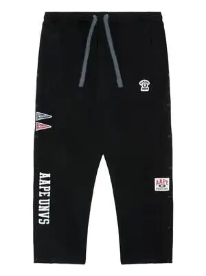 AAPE BY *A BATHING APE Moonface-patch Track Pants - Black