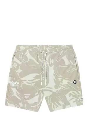 AAPE BY *A BATHING APE Moonface Camouflage Track Shorts - Neutrals