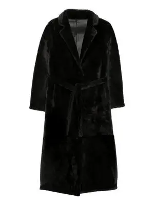 YVES SALOMON Belted Shearling Coat