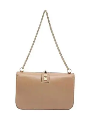 Valentino Garavani Valentino Garavani Glam Lock Rockstud Shoulder Bag Neutrals