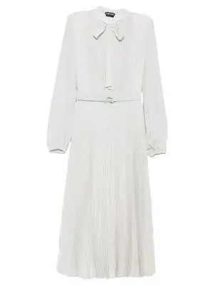 TOM FORD Polka-dot Pleated Maxi Dress - White