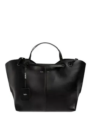 Max Mara Max Mara Mixed Doubles Leather Tote Bag Black