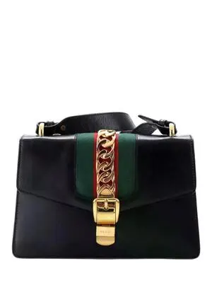 Gucci Sylvie Leather Small Shoulder Bag - Black