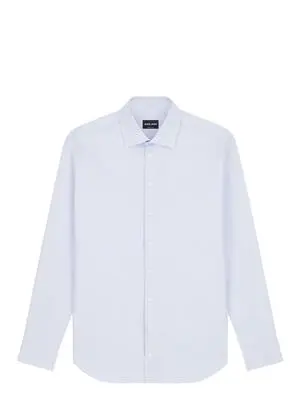 Giorgio Armani Regular Fit Shirt In Micro Weave Cotton With French Collar - Light Blue