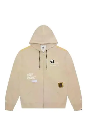 AAPE BY *A BATHING APE Zip-up Hooded Jacket With Graphic Print - Neutrals