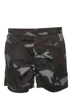 Valentino Garavani Camouflage Print Swim Shorts - Black