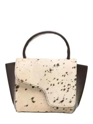 ATP ATELIER Mini Calf-hair Panelled Leather Shoulder Bag - Neutrals