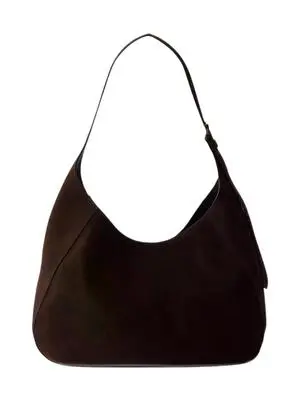 Prada Prada Large Suede Shoulder Bag Brown