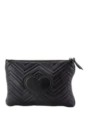 GUCCI Gucci GG Marmont Matelasse Leather Small Clutch Bag