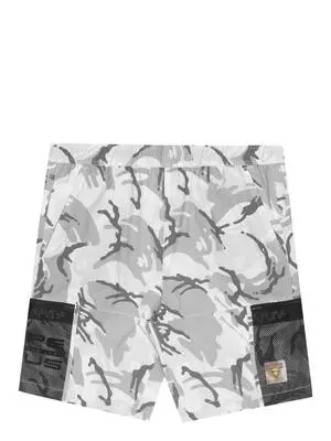 AAPE BY *A BATHING APE Camouflage Print Mesh Panel Shorts - White