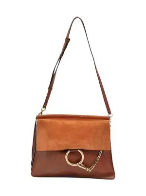 Chloé Chloé Faye Suede-Panel Shoulder Bag Brown