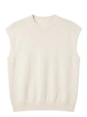 BRODIE CASHMERE Tina Cashmere Tank - White