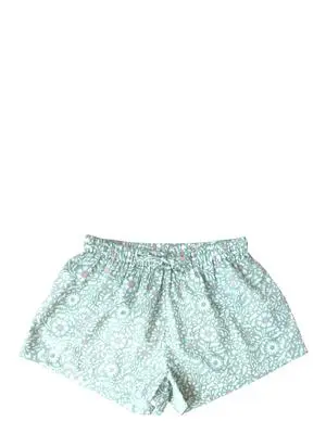 LIME TREE DESIGN Flora Pastel Floral Print Cotton Shorts - Green