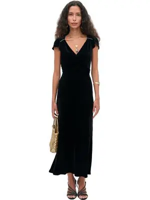 RIXO RIXO Ezra Embellished Velvet Maxi Dress