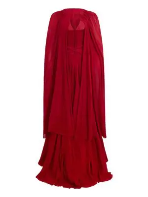 Philosophy Di Lorenzo Serafini Maxi Cape Dress - Red