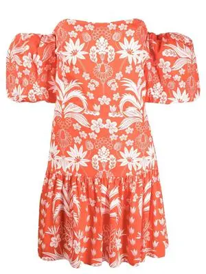 Borgo De Nor Off-shoulder Floral Print Mini Dress - No