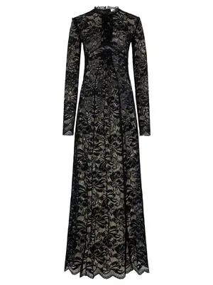 Rabanne Long-sleeved Lace Maxi Dress - Black