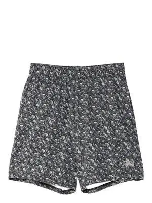 StÜssy Printed Elastic Waist Shorts - Black